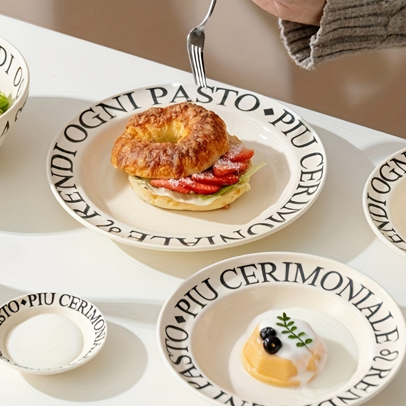 Elegant French-inspired Ceramic Dinner Plate - Creamy White, Oven ...