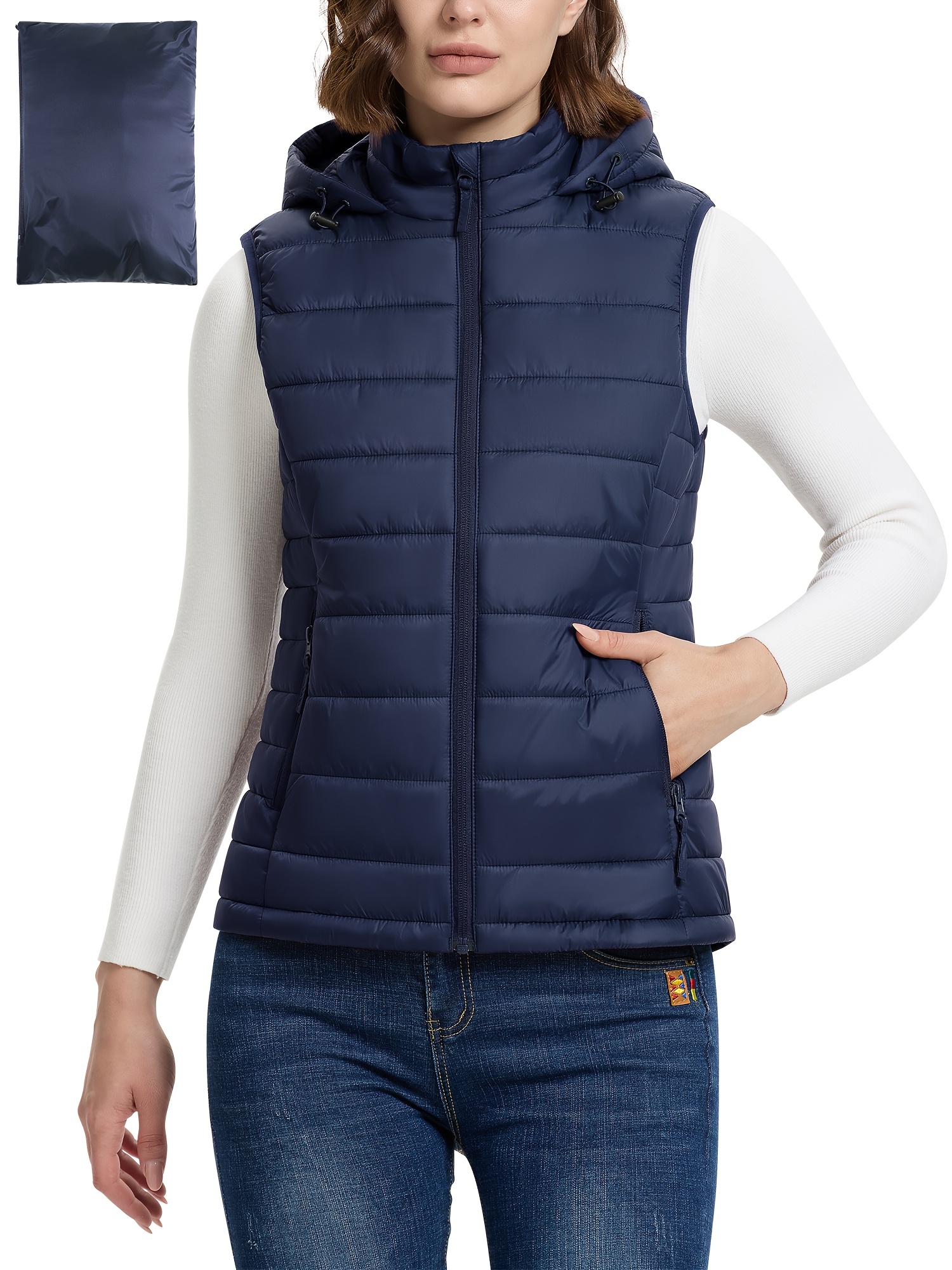 long puffer vest coat sold on Temu United States