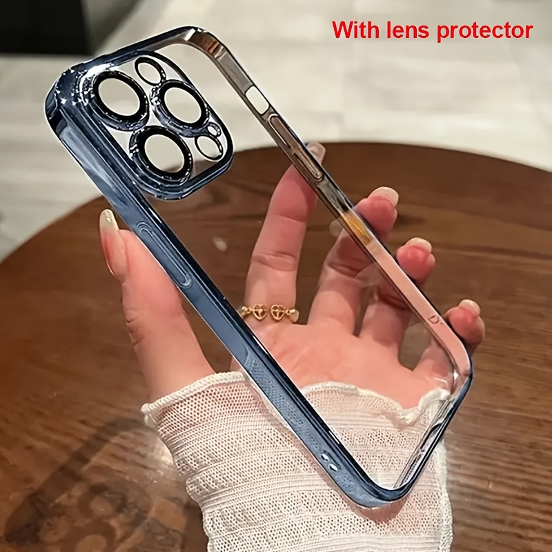 Luxury Plating Silicone Clear Case Iphone 15 14 13 12 11 Pro - Temu ...