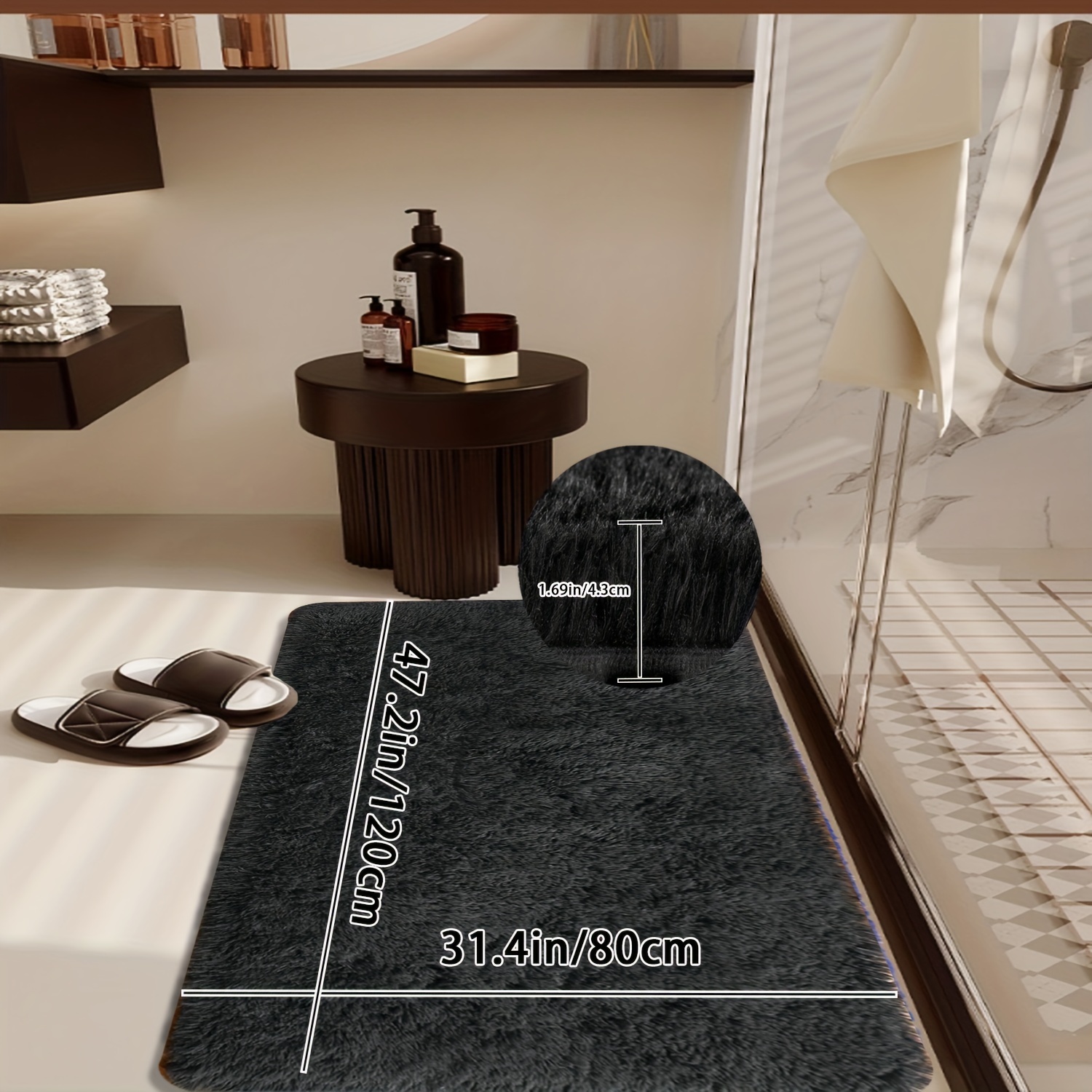 Plush Ultra fine Furry Bathtub Mat Absorbent Soft Bathroom - Temu Australia