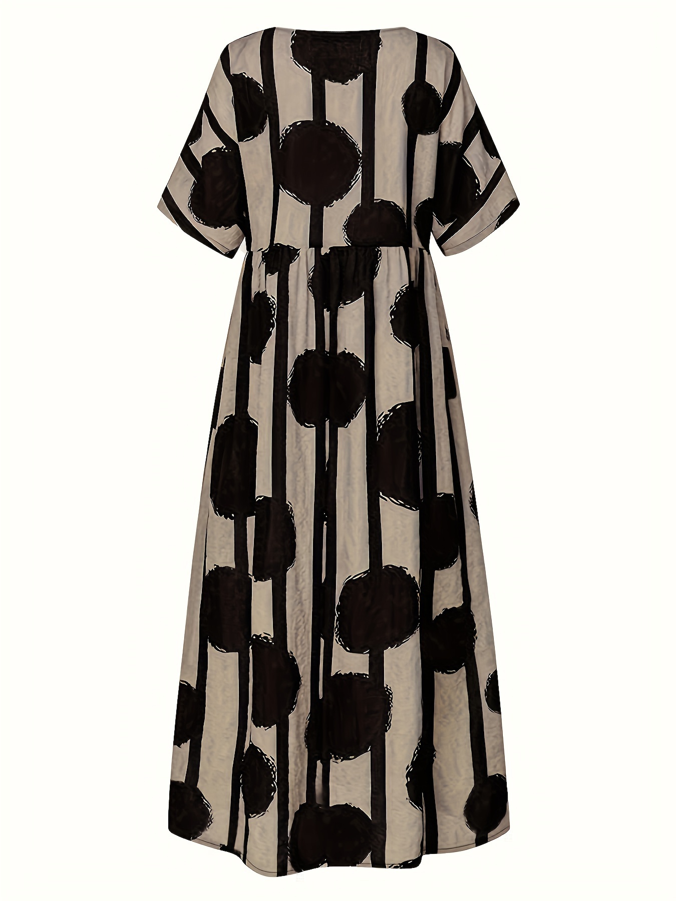 Plus Size Casual Dress Women's Plus Dot Stripe Print Short - Temu