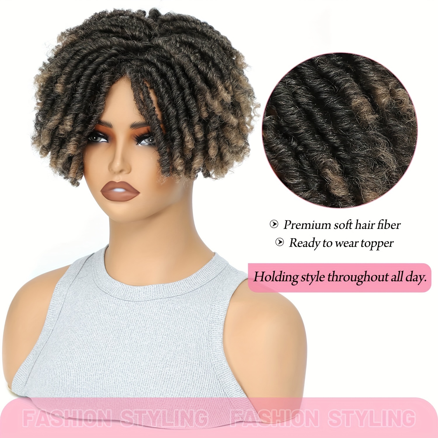 Short Dreadlock Hair Topper Women T/27 Synthetic Dreadlocks - Temu ...