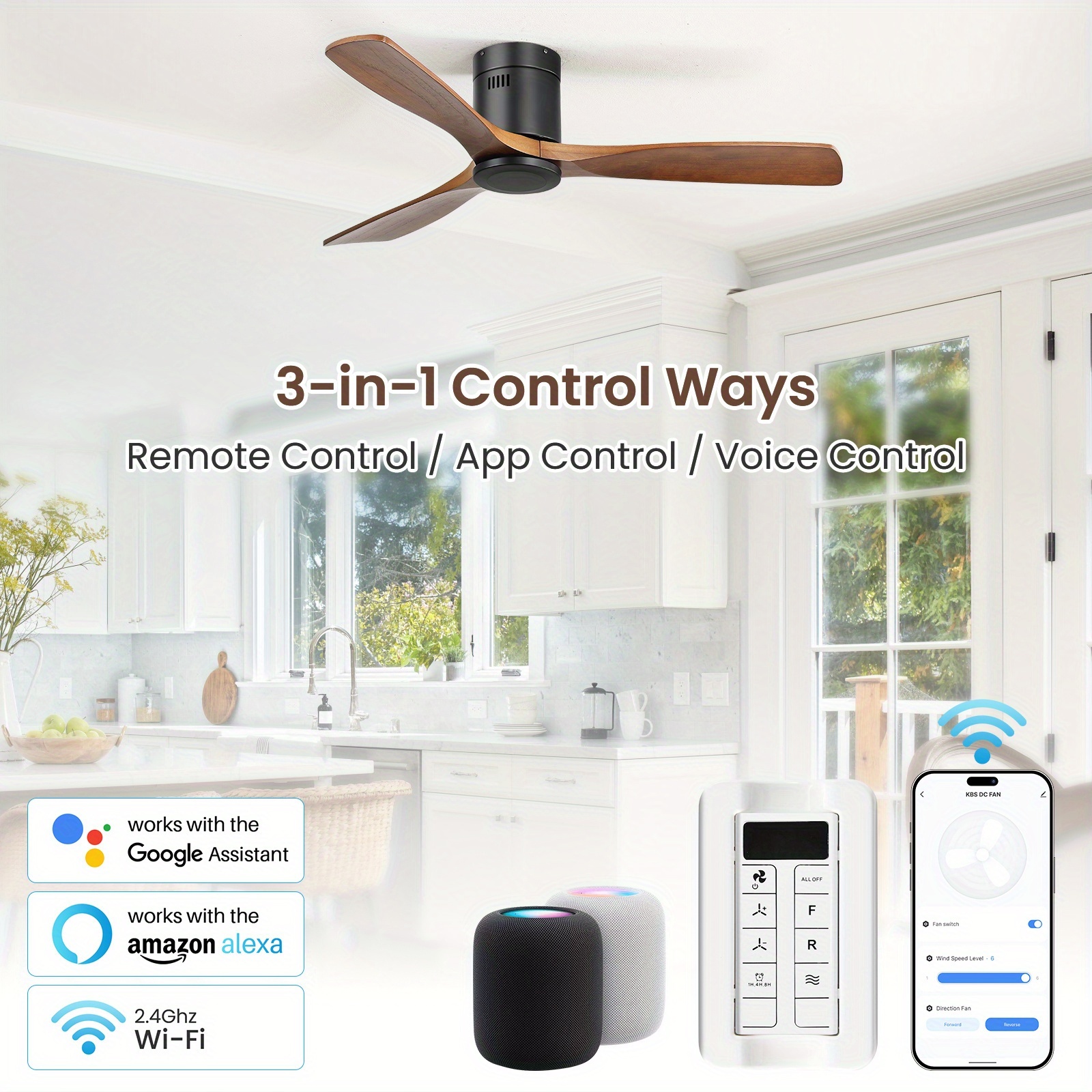 ceiling fan without light sold on Temu United States