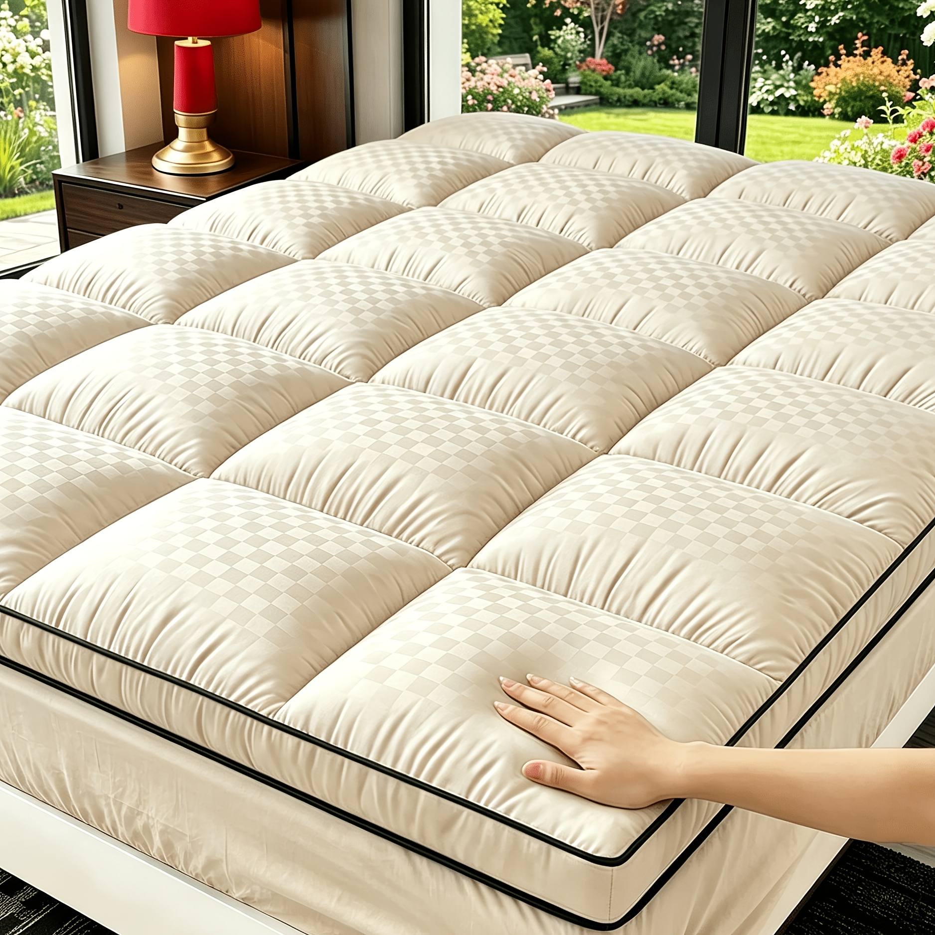 extra thick mattress topper sold on Temu United States