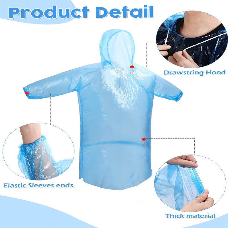 Multicolor Disposable Rain Ponchos Thick Plastic - Temu