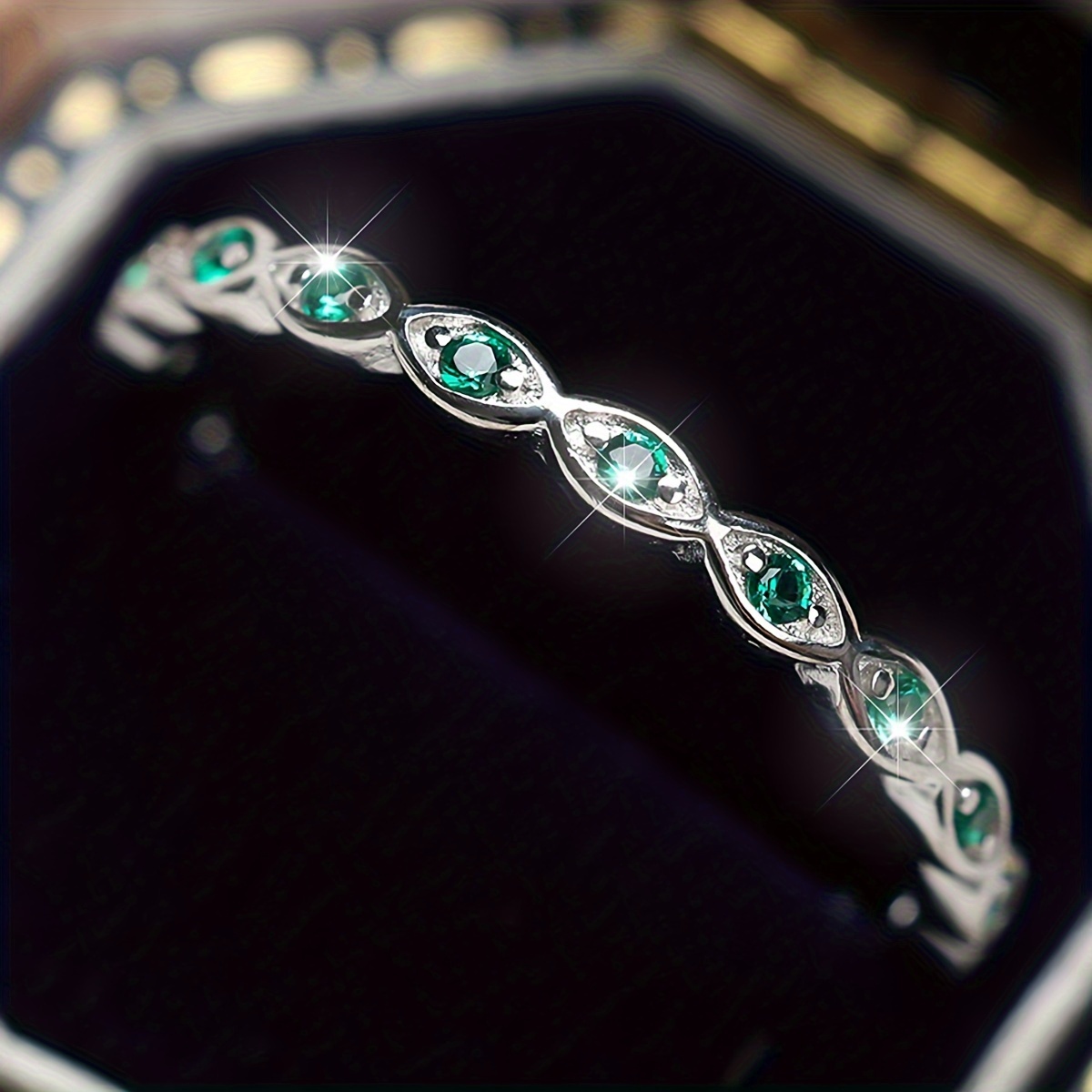 925 Sterling Silver Horse Eye Zircon Ring Women's Engagement - Temu ...