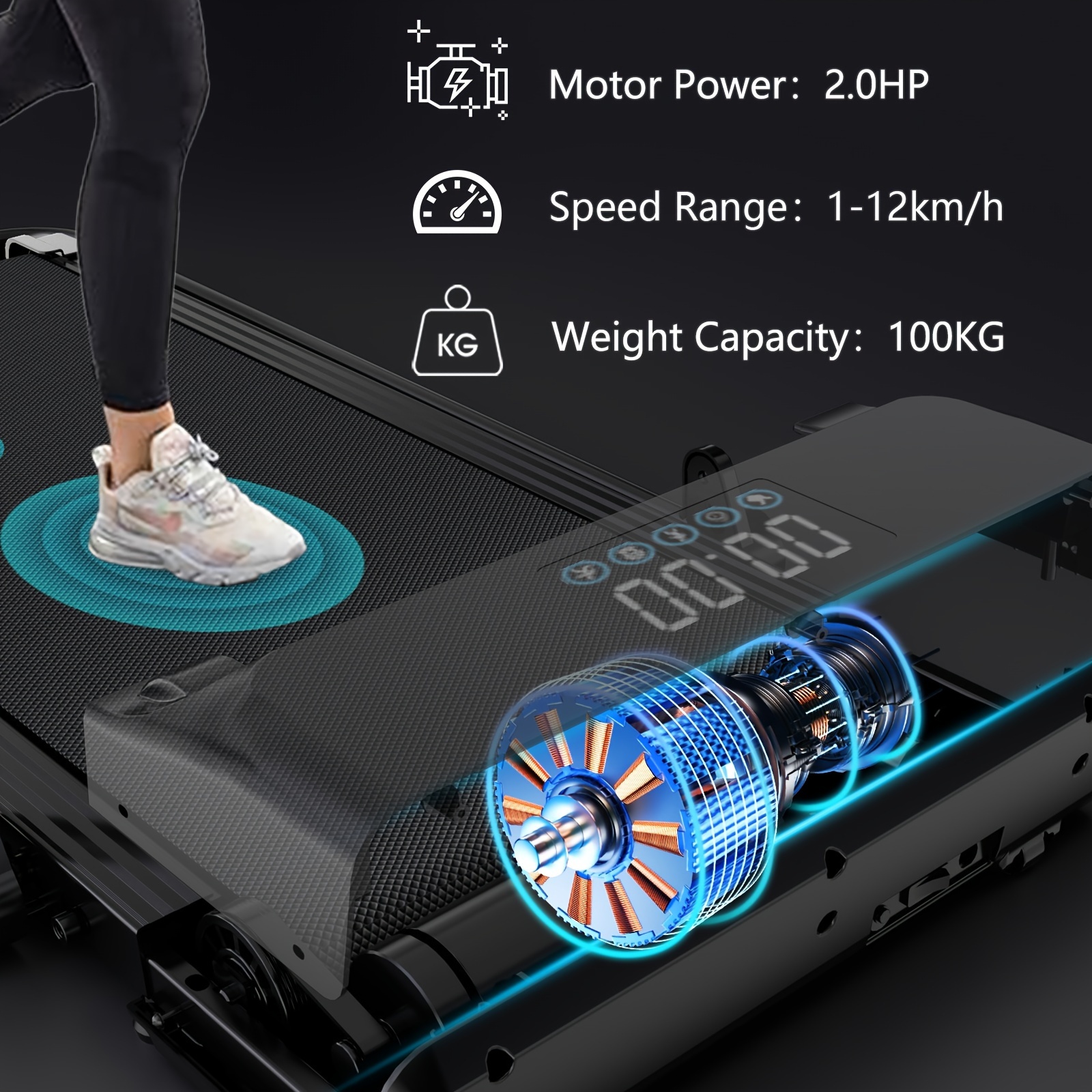 Foldable Treadmill 1 12km H 2 Walking Pad - Temu United Kingdom