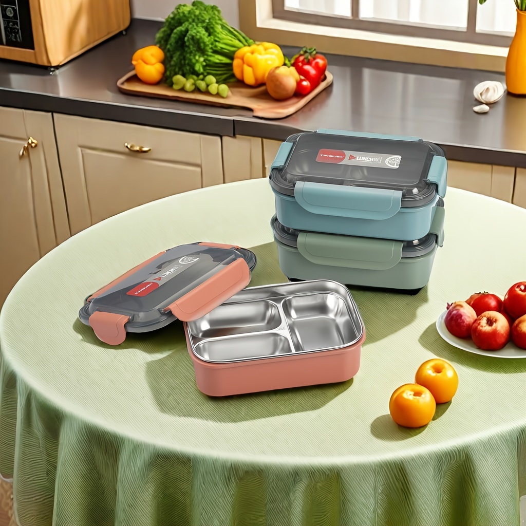 1pc 450ml/15.2oz ステンレス製 3段式 仕切り付き 漏れ防止 ポータブル 屋外 キャンプ - Temu Japan