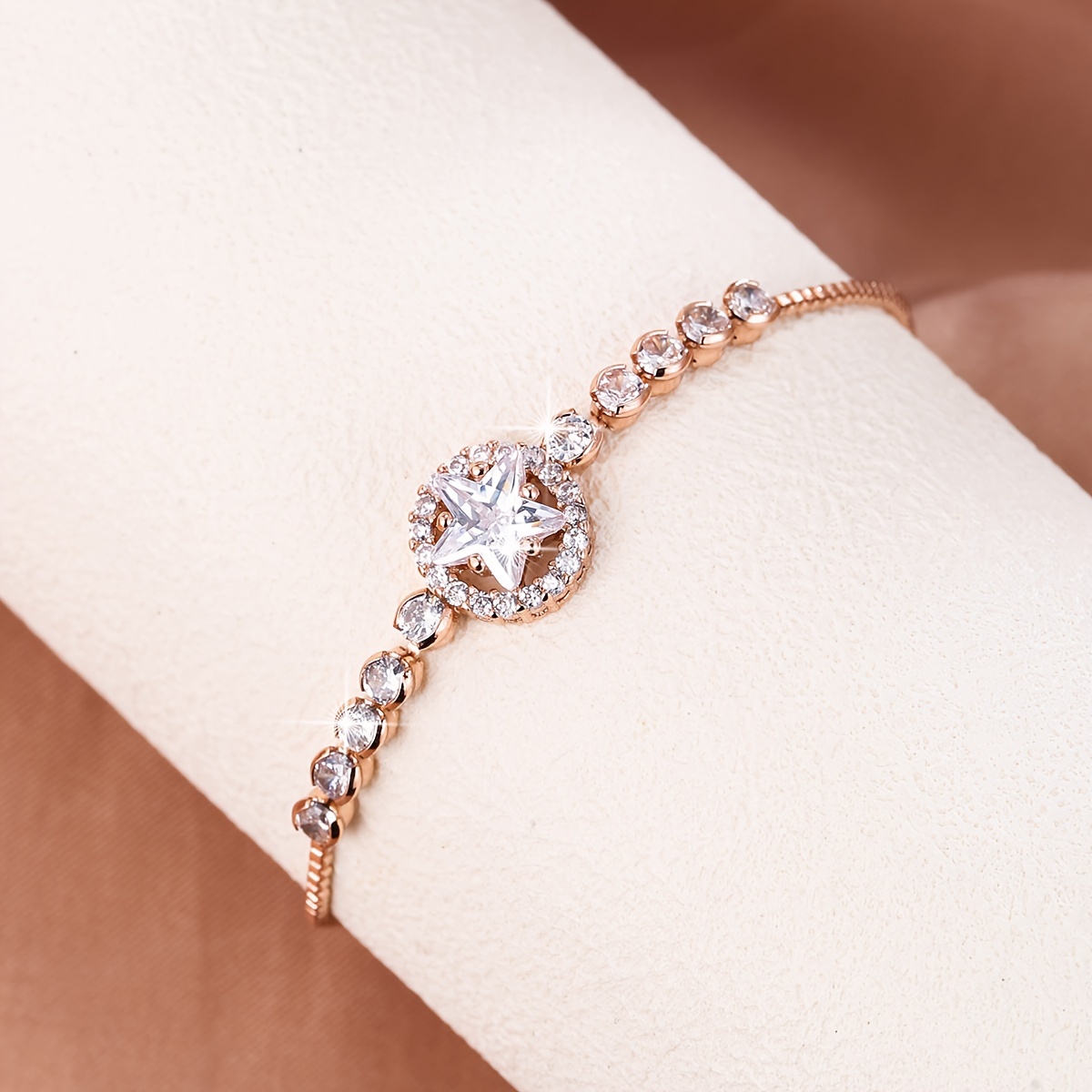 Exquisite Colorful Flower Design Bracelet Copper 18k Gold - Temu United ...