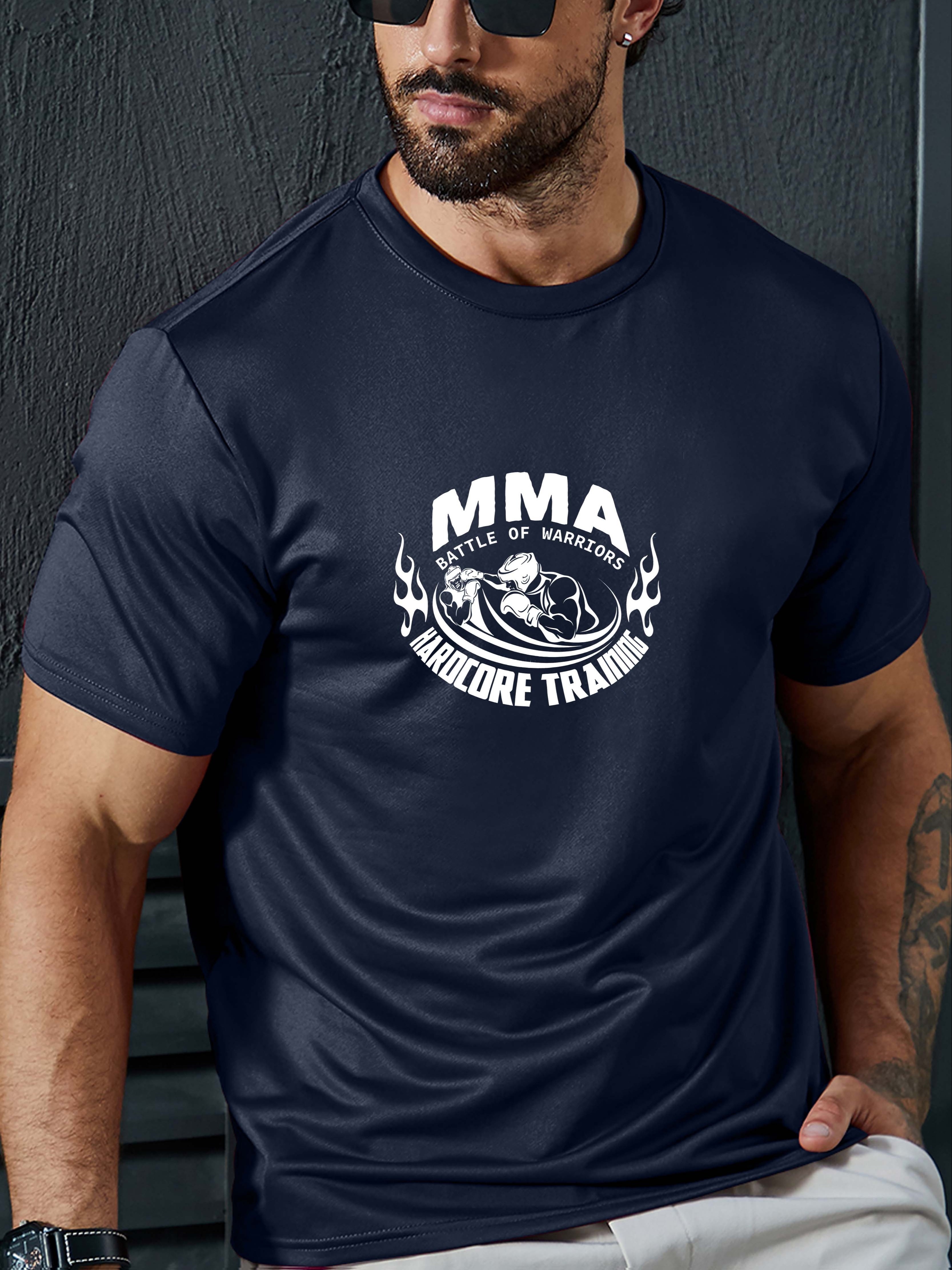 mma boxer graphic print men's comfy t - Temu Ireland