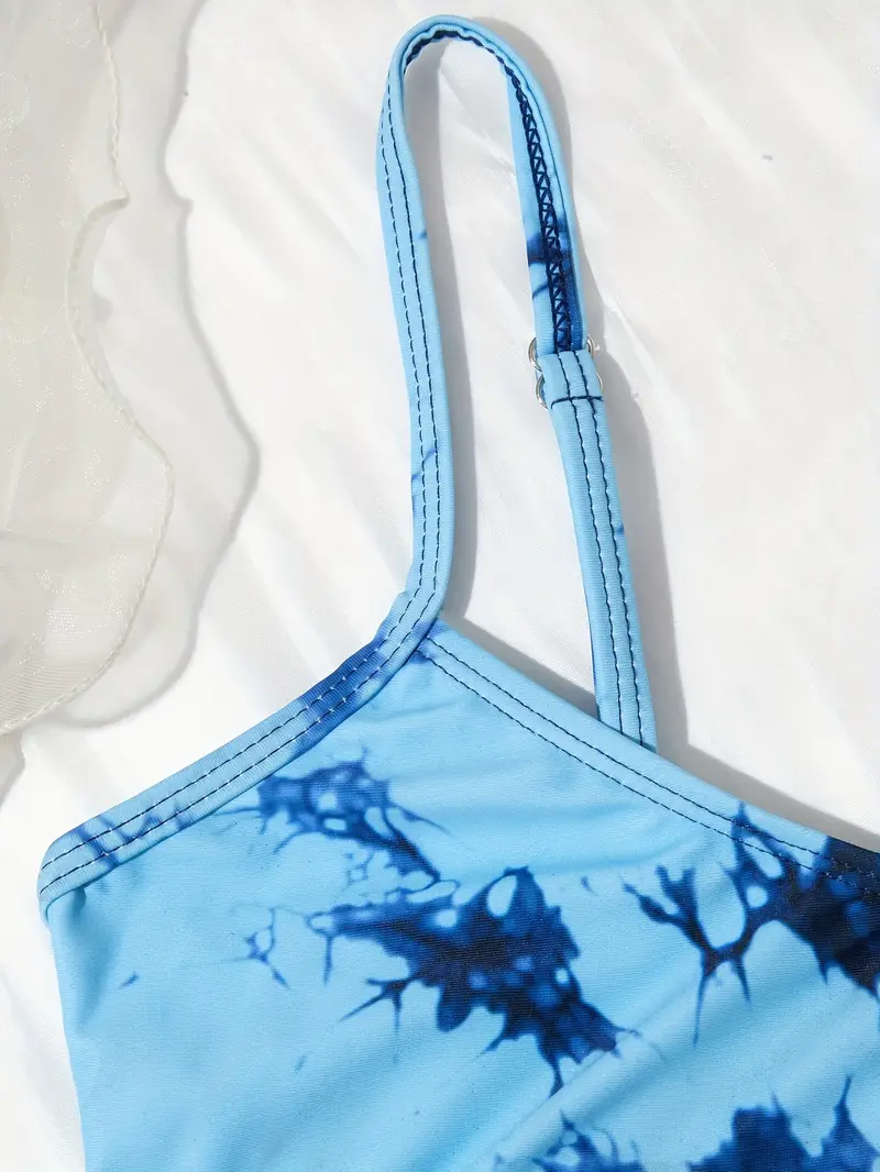 Tie Dye Bikini Set Girls Spaghetti Strap Floral Print Bikini Temu