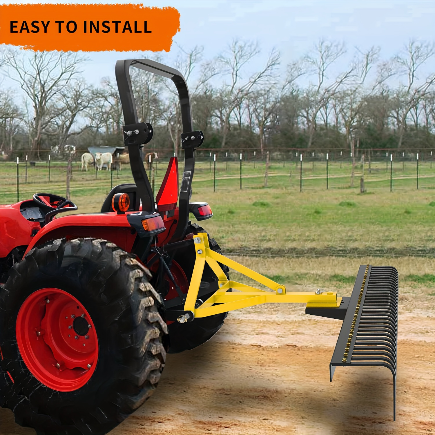 Tractor Rock Rake 3 Point Soil Gravel Lawn - Temu