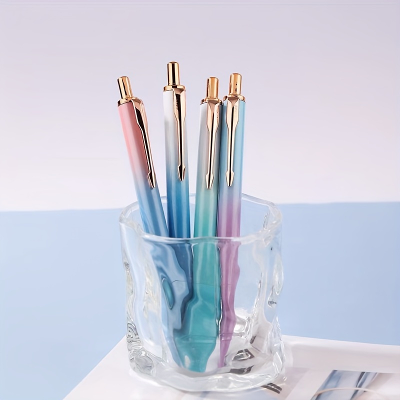 1pc Smooth Writing Metal Retractable Fountain Pen Refillable Ink Medium ...