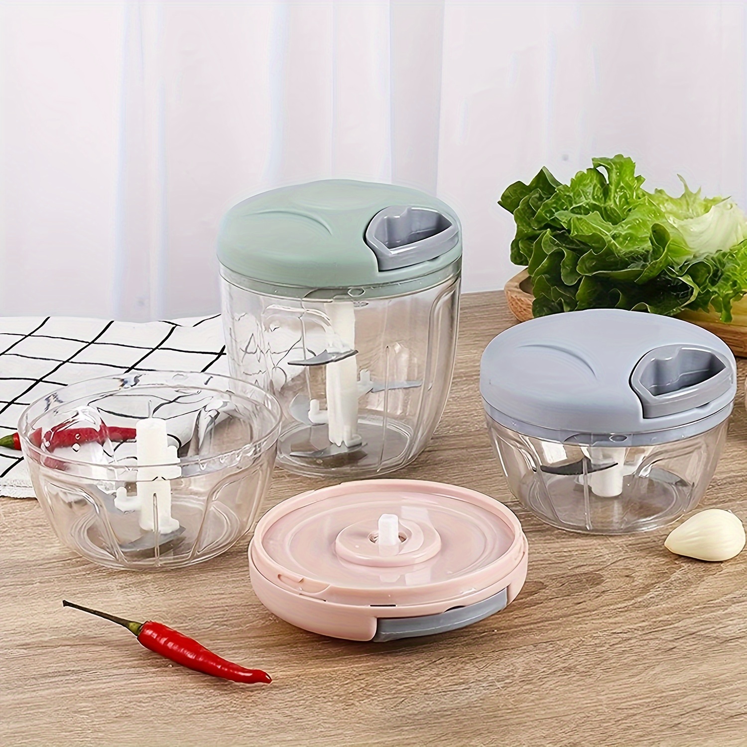 Manual Food Chopper Handheld Garlic Mincer Pull String - Temu