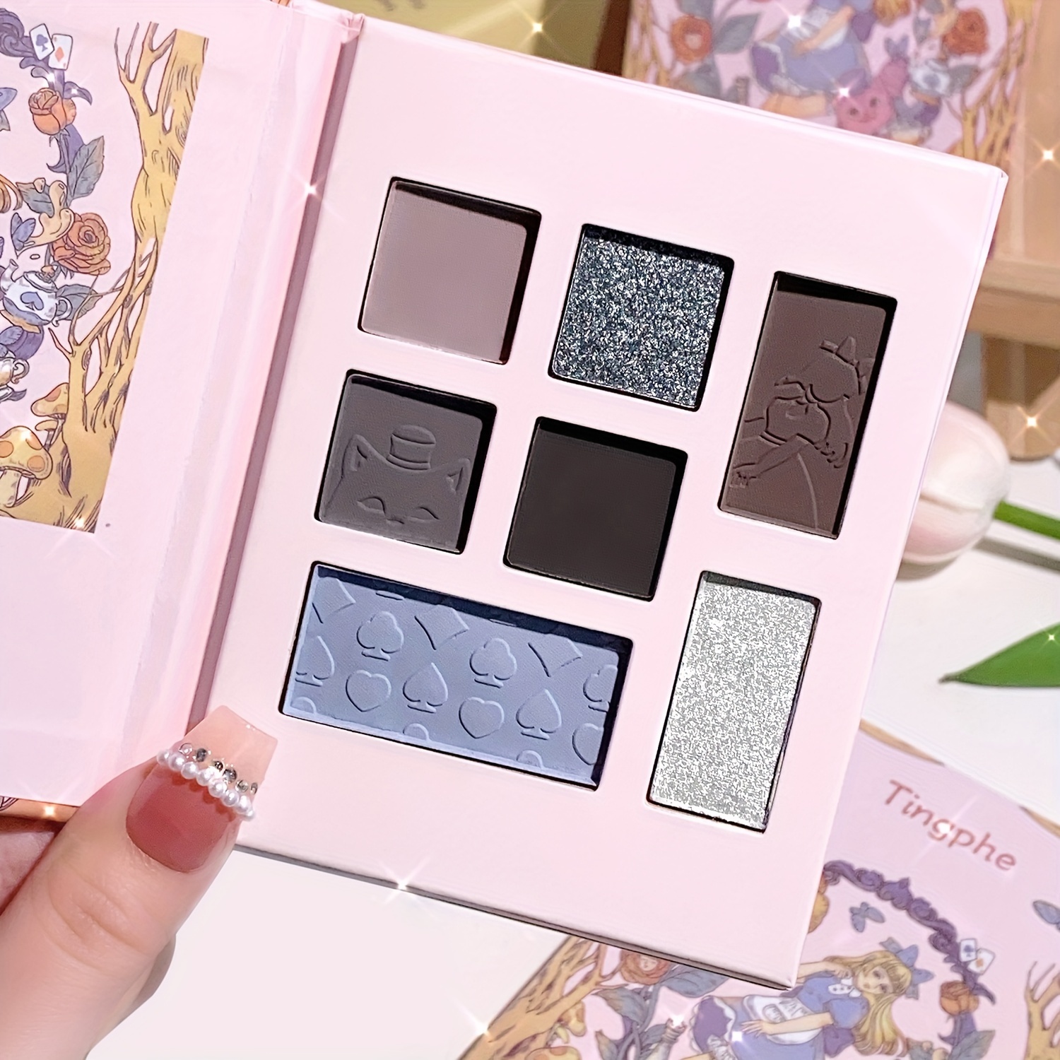 Eyeshadow Palette 7 color Matte Pearlescent Glitter Finishes - Temu