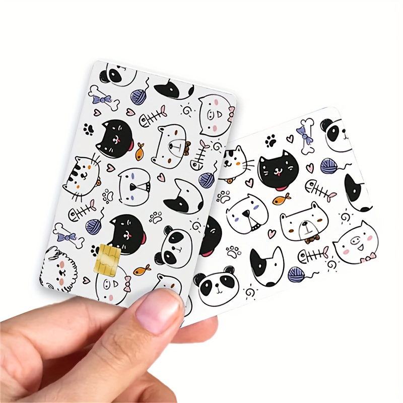 Cute Cat & Dog Anime-themed Debit Card Sleeve - Removable Credit Card ...