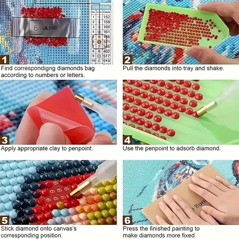 초대형 5d Diy 다이아몬드 페인팅 키트 라운드 라인스톤 자수 모자이크 아트 액자 없는 성인 및 초보자용 Temu