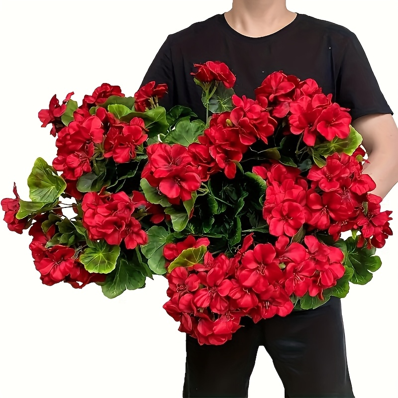 artificial outdoor flowers sold on Temu United States