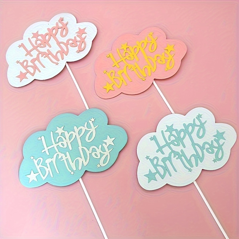 Happy Birthday Cloud Shaped Silicone Cake Decoration Stencil - Temu