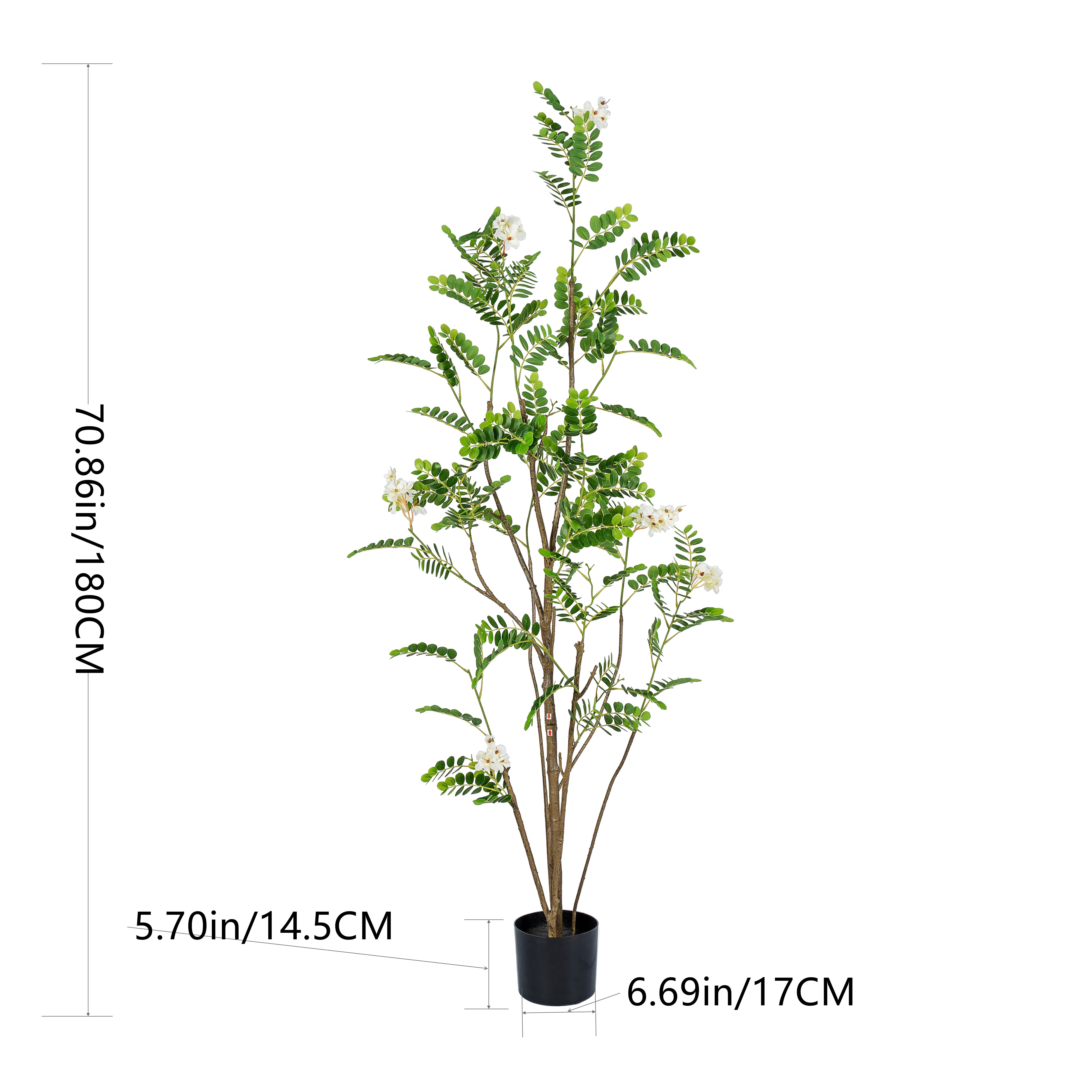 70in Artificial Acacia Tree Indoor Potted Tree For Shops, Home Offices ...