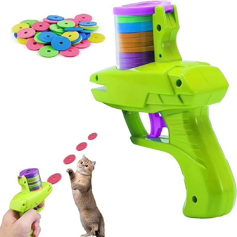 Cat Toy Gun Shooter Interactive Cat Toy Launcher Foam Discs - Temu