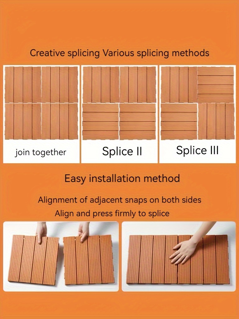 Interlocking Deck Tiles Set Durable Plastic Easy Diy Install - Temu