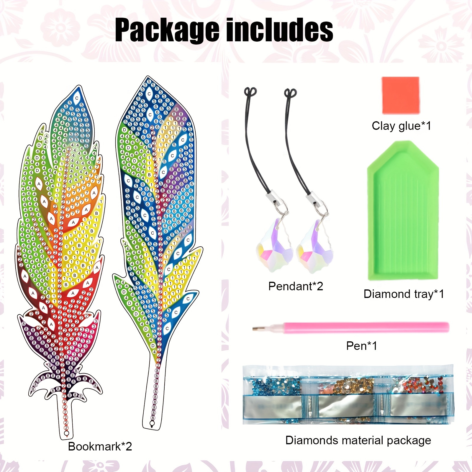 Diamond Art Painting Bookmarks Diy Feather Bookmark Crystal - Temu New ...