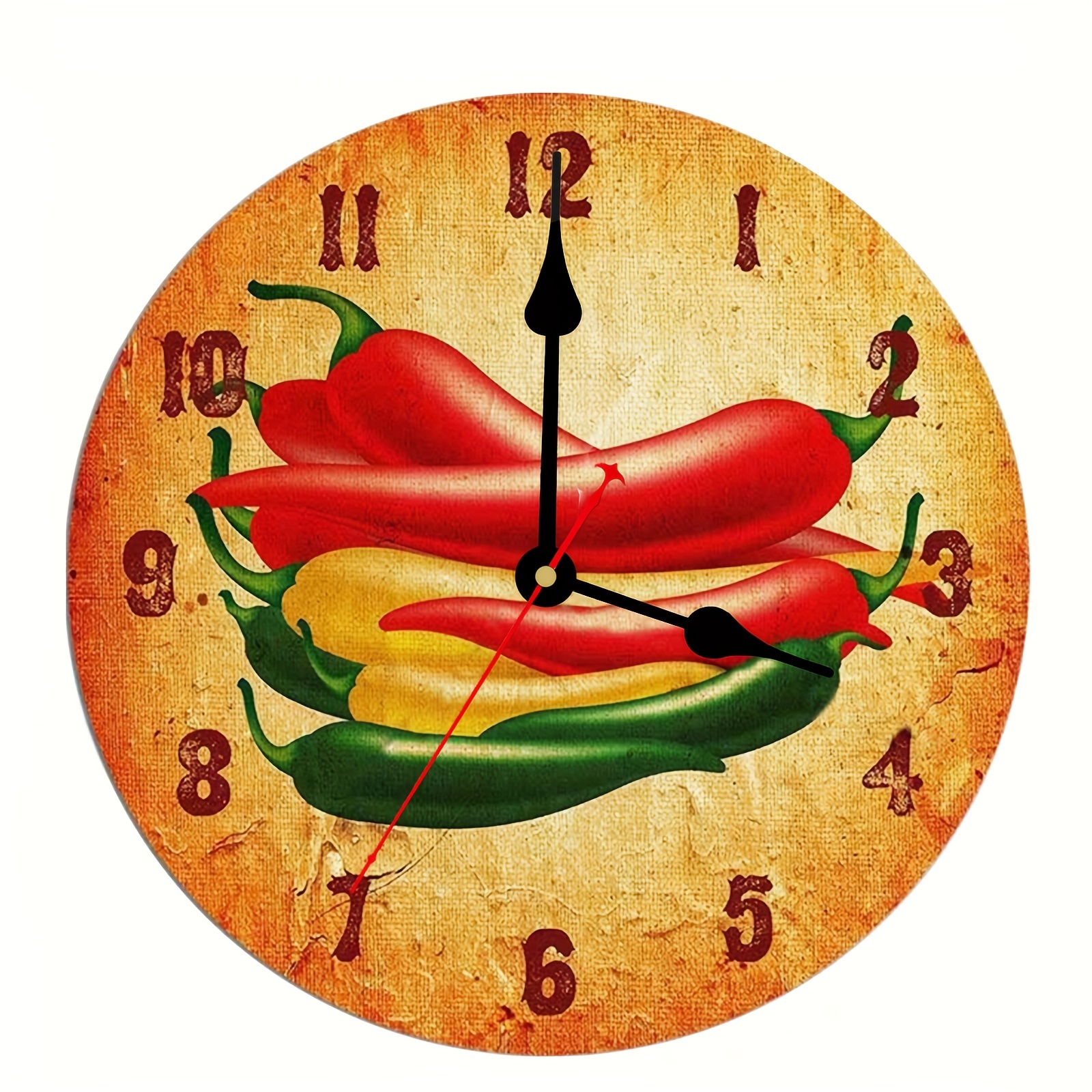Hot Colorful Chili Peppers Love Spicy Food Round Wall Clock - Temu ...