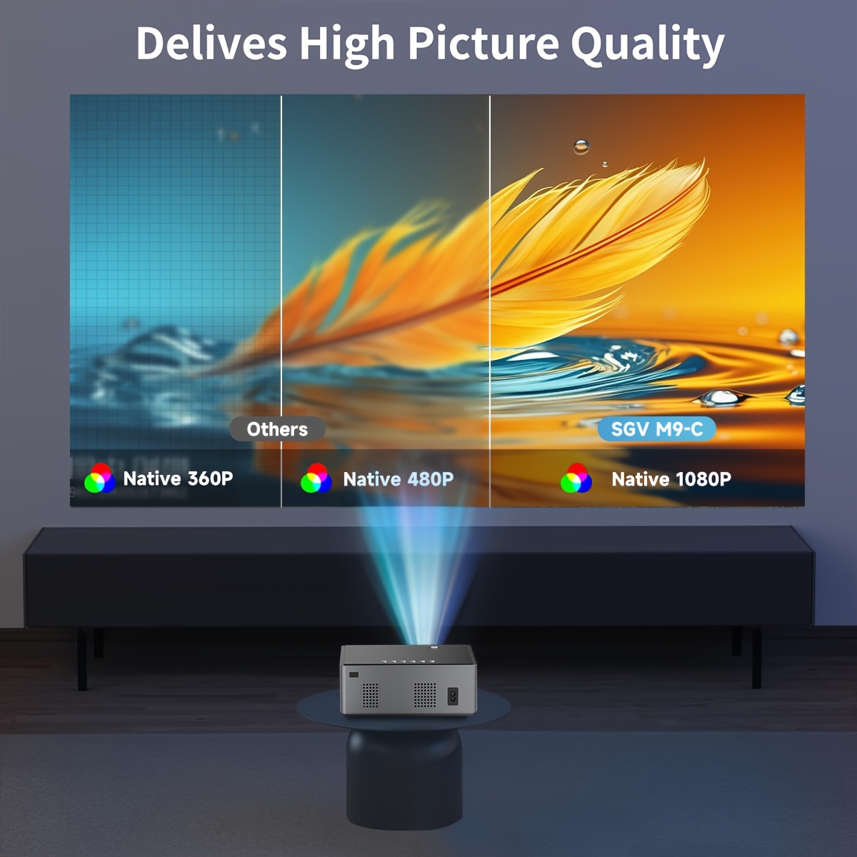 Native 1080p Full Hd Wireless Projector Built in Android Tv - Temu