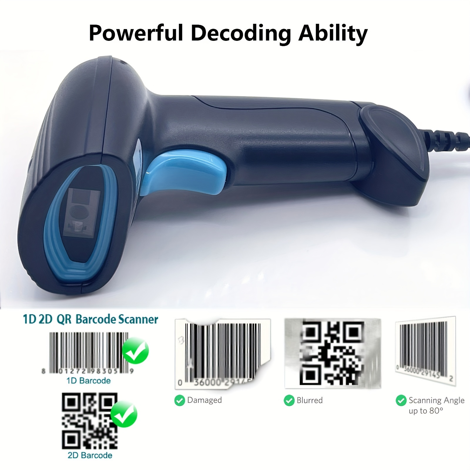 Handheld Image Type 2d Barcode Scanner, Recognizes Commonly Used One ...