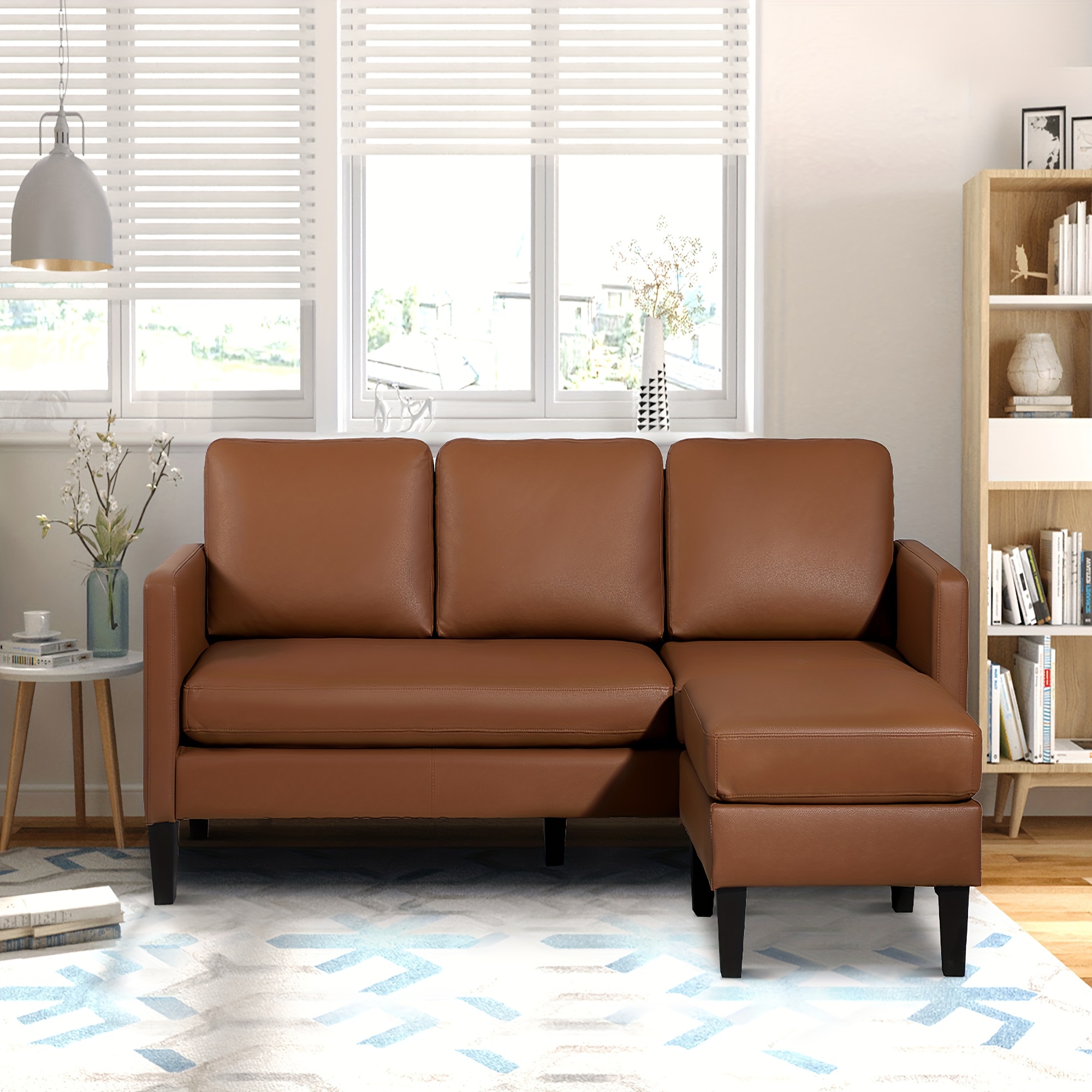 Convertible Sectional Couch L shaped Leather Couch - Temu