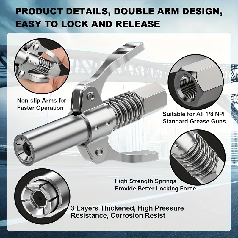 Grease Gun 90 Degree Adapter Lock N Lube Grease Gun Coupler OKYOUK ...
