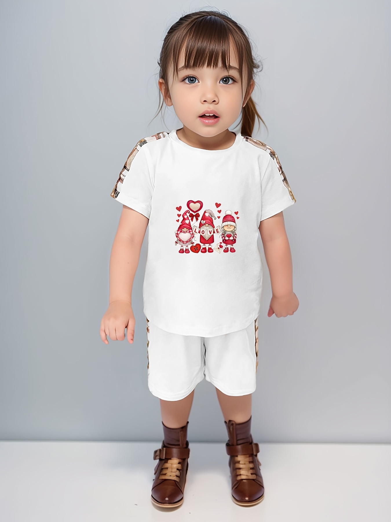Love Cute Little Cartoon Gnomes Graphic Print Baby Girls' - Temu Australia