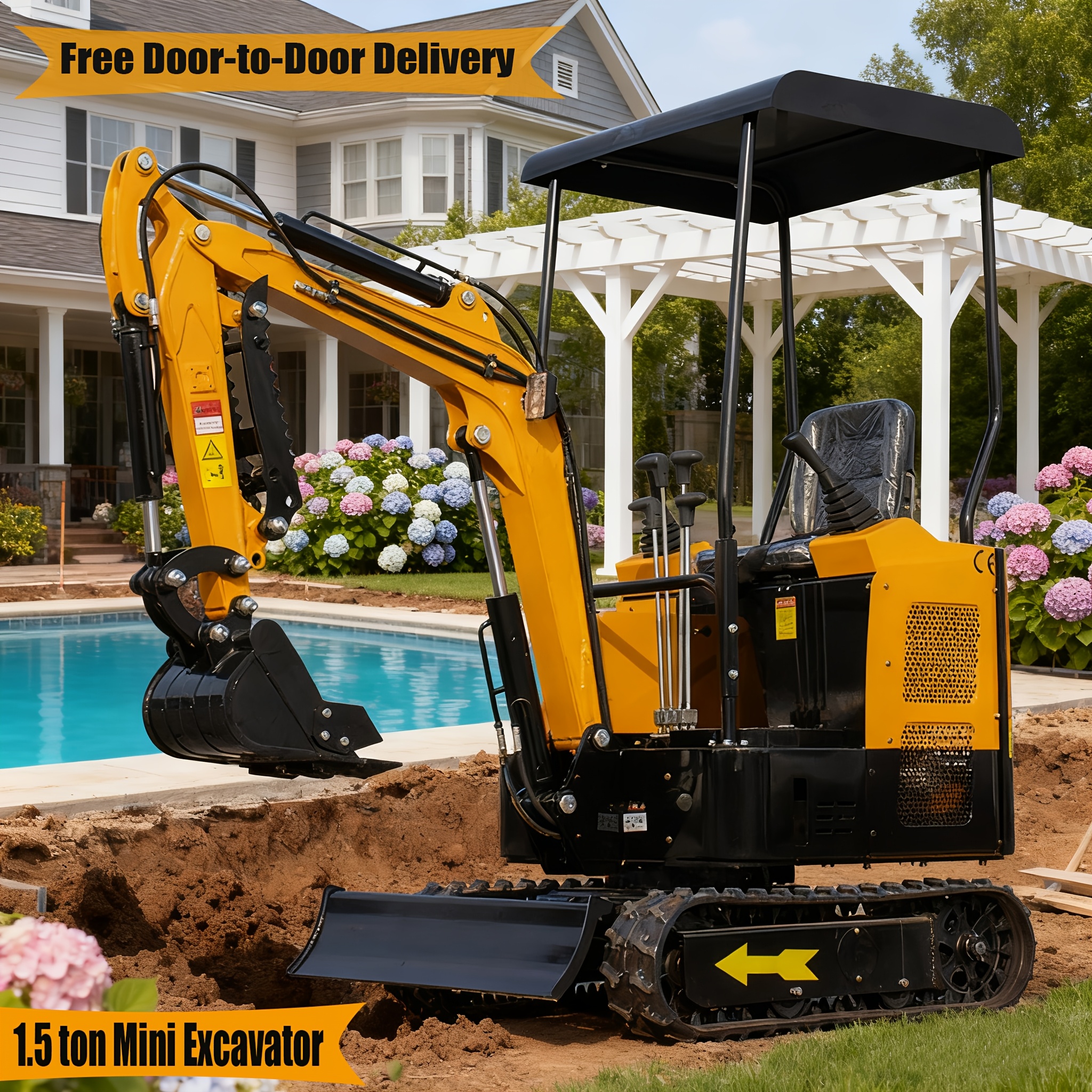 mini excavator sold on Temu United States