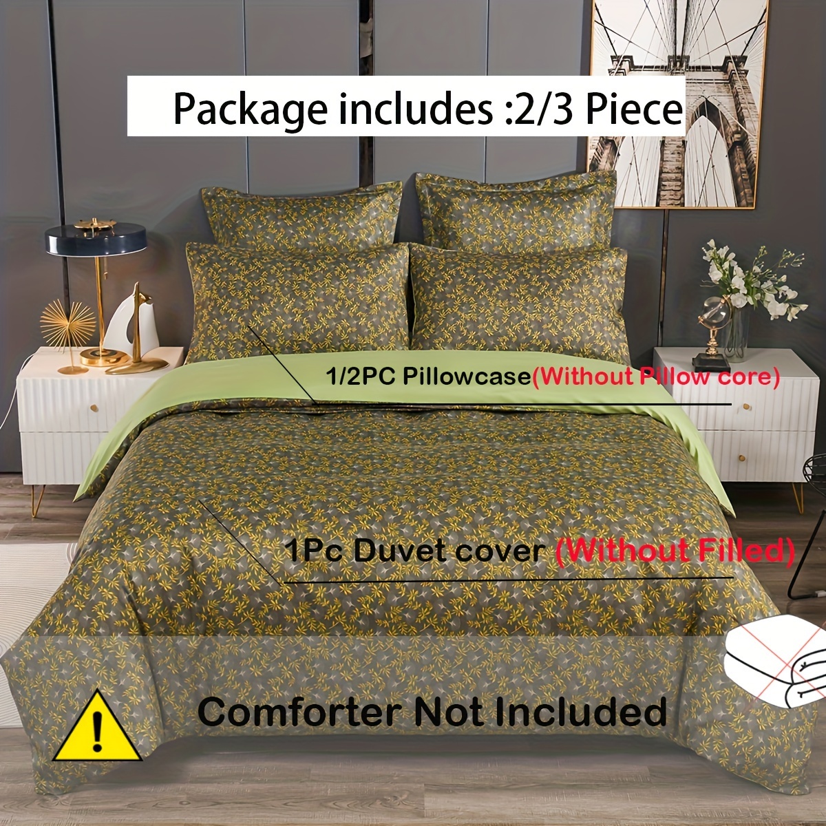 Luxury Duvet Cover Set Ginkgo Leaf Pattern Soft Comfortable - Temu Ireland