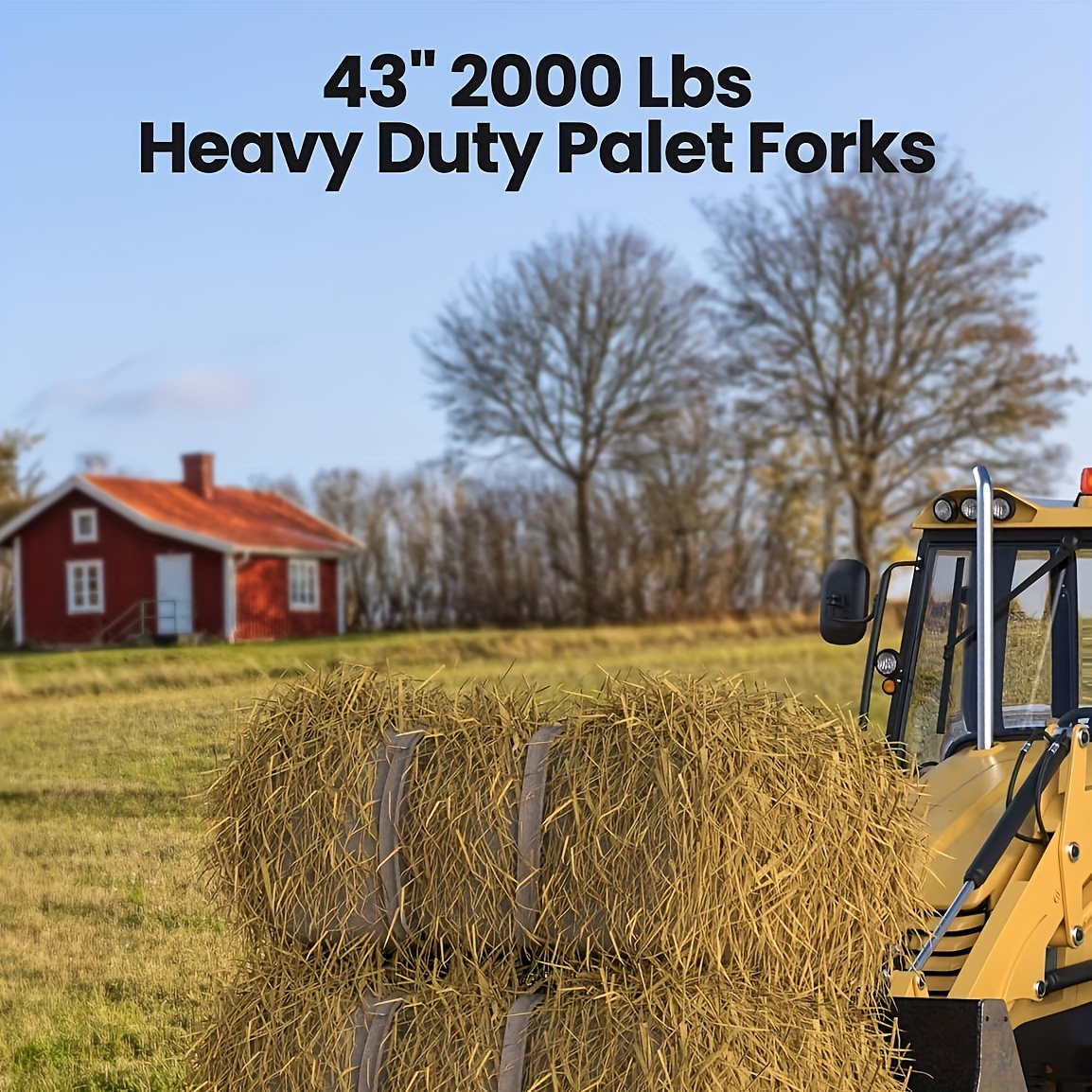 43" Clamp On Pallet Forks, 2000lbs Heavy Duty Quick Attach Bucket Fork ...
