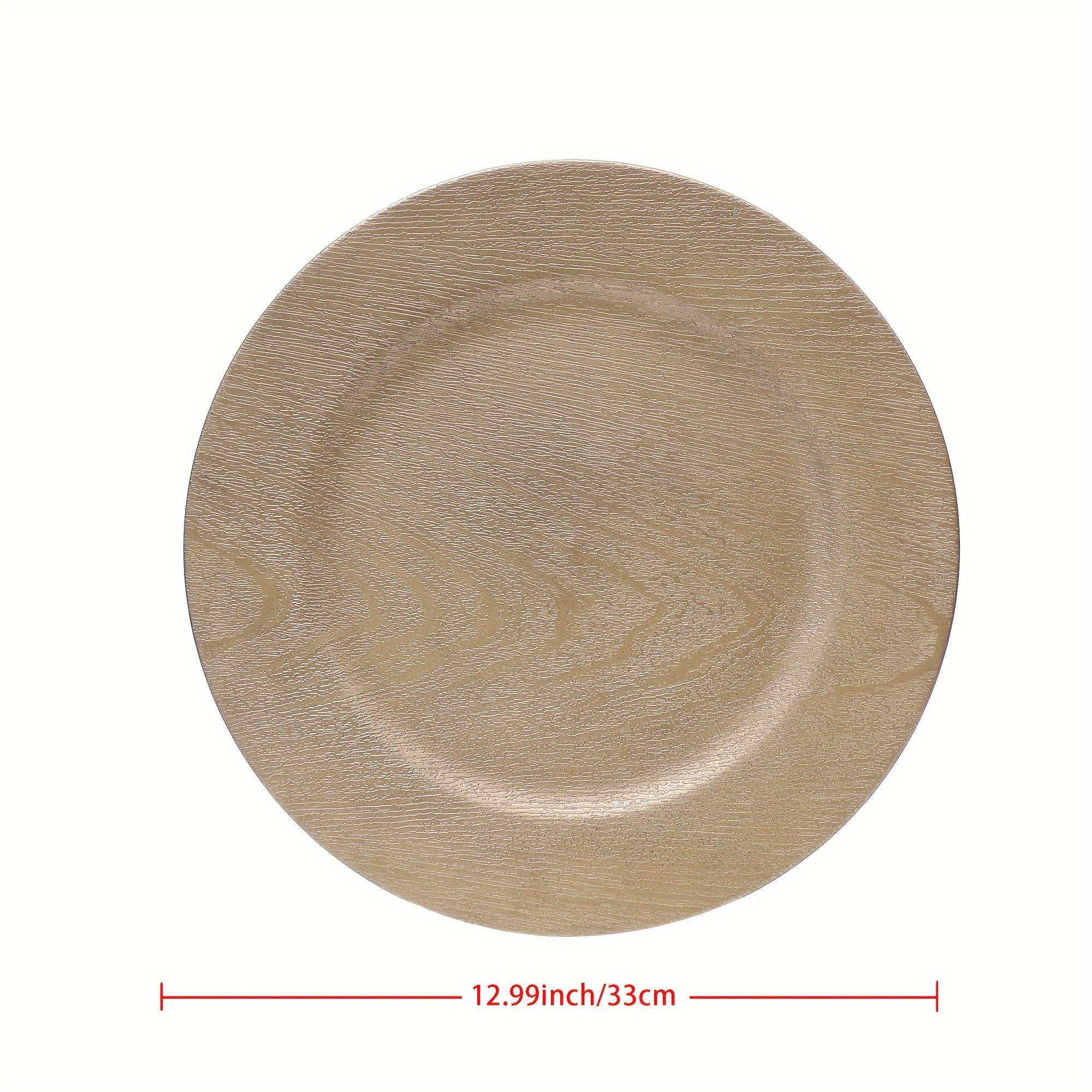 Elegant Golden Charger Plates Wooden Texture Perfect - Temu