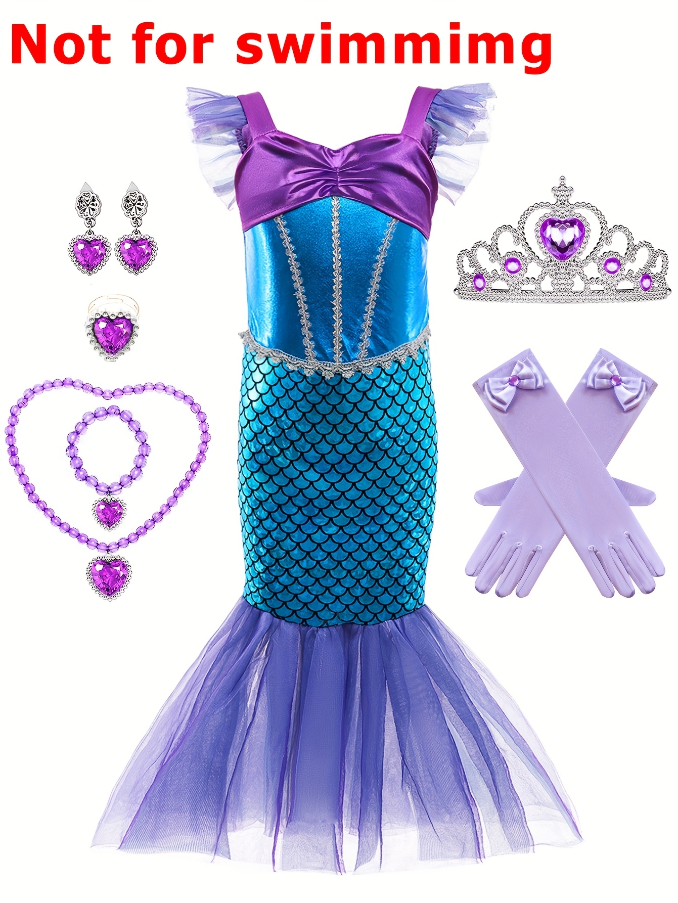 mermaid dress for girls sold on Temu United States