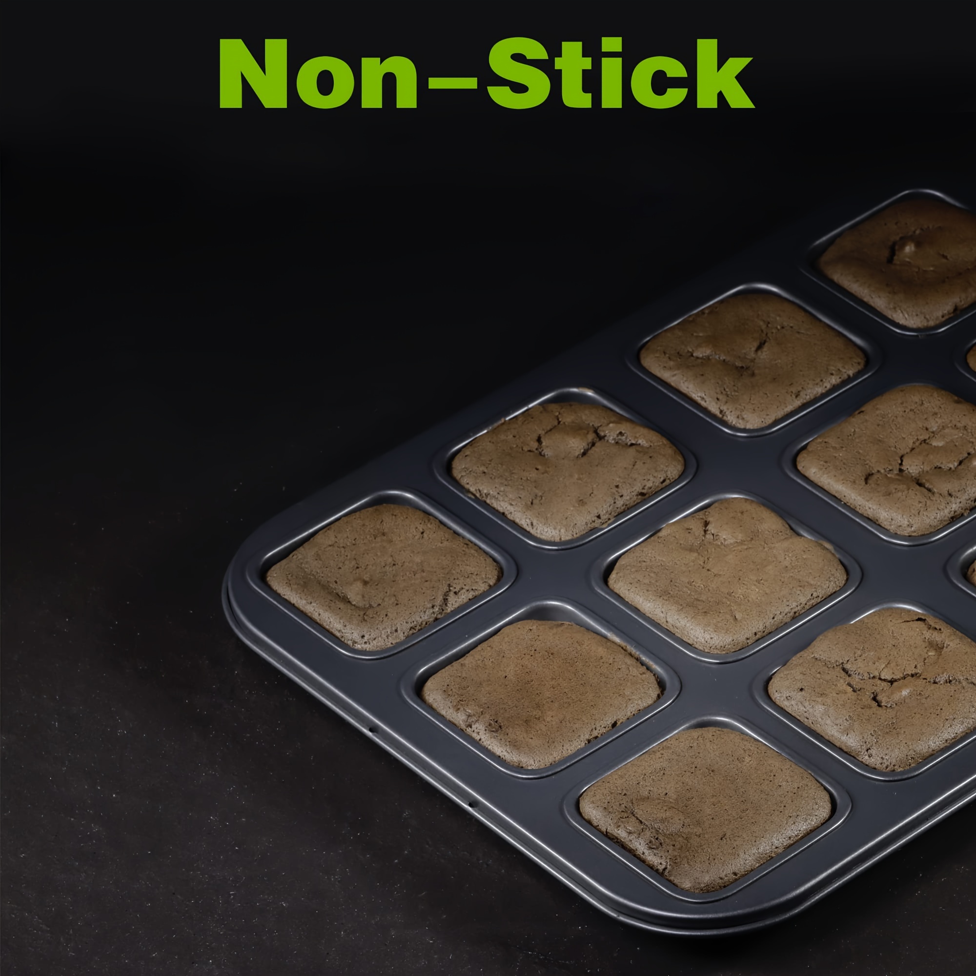 12 cavity Mini Brownie Baking Pan Non stick Carbon Steel - Temu South ...