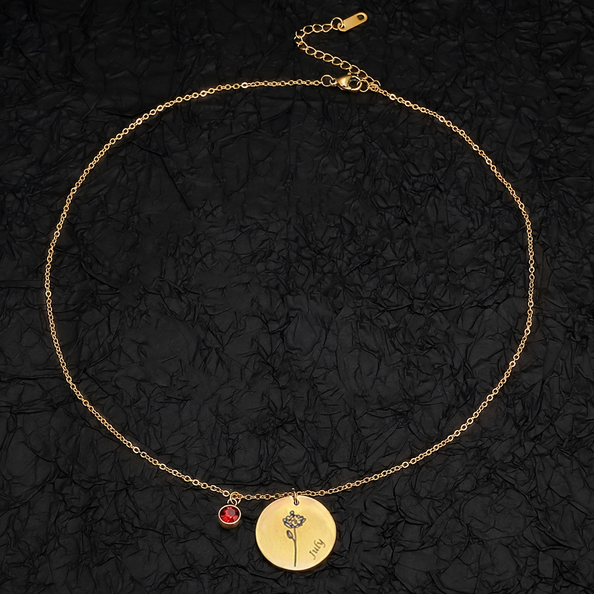 Unique Birthstone Floral Pendant Necklace Adjustable 304 - Temu United ...