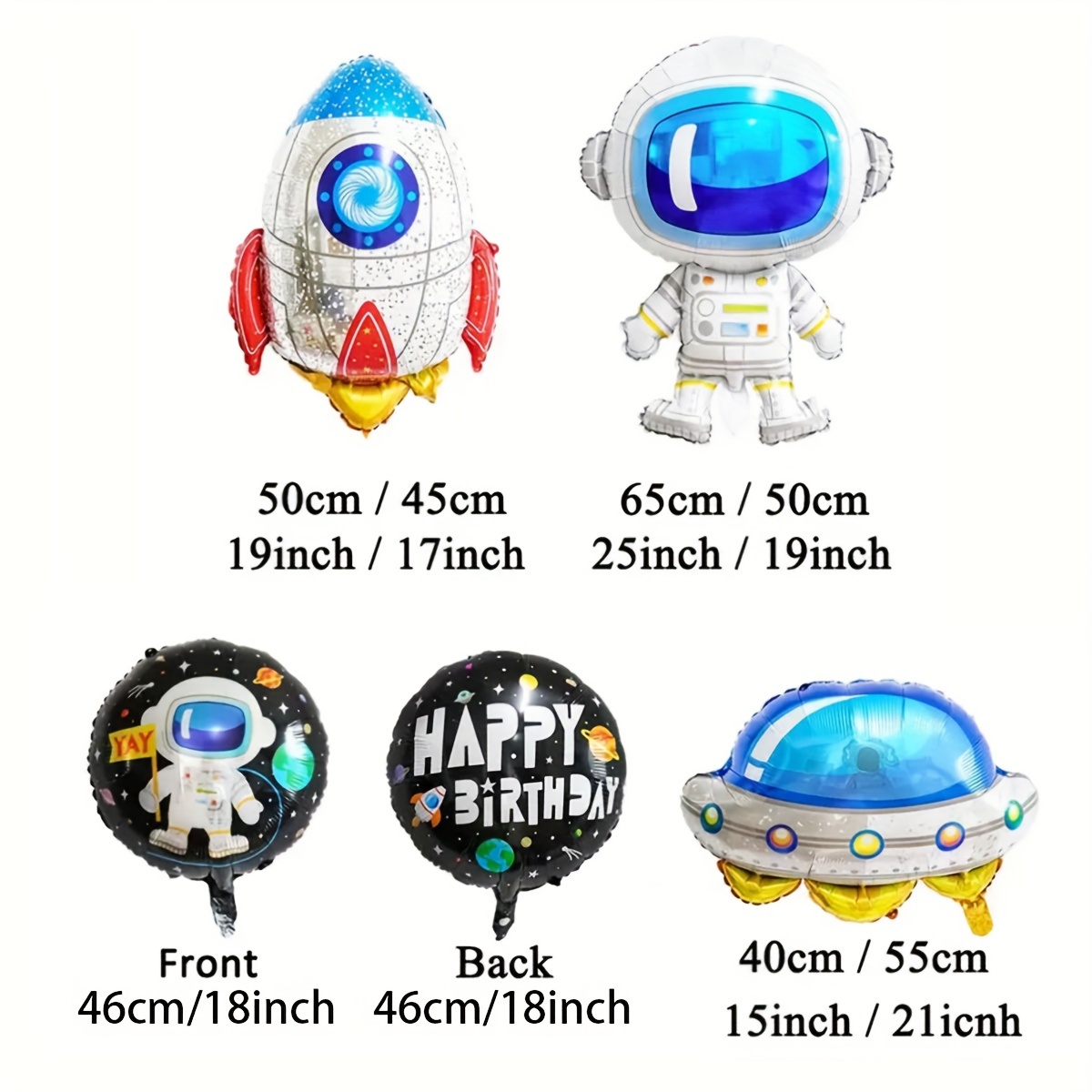 Conjunto 5 Globos Papel Aluminio Temática Espacial - Temu Mexico