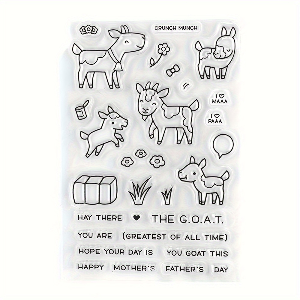 1set Goat Stamps And Dies 2024 For Card Making Metal Cutting Dies And ...