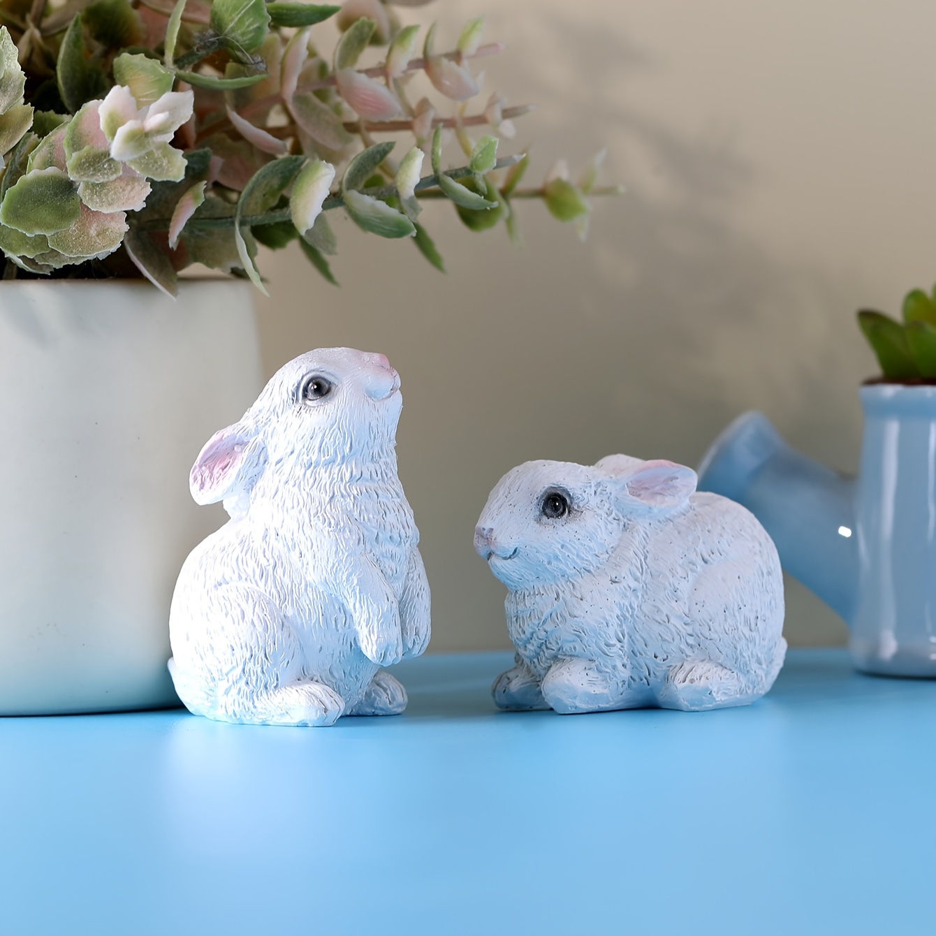White Cute Rabbit Ornament Resin Statue Art Craft Easter - Temu Kuwait