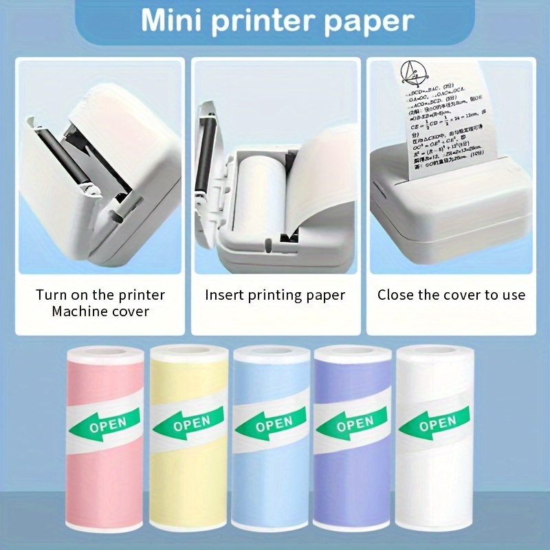 Color Self adhesive Printer Paper Compatible Mini Printers - Temu