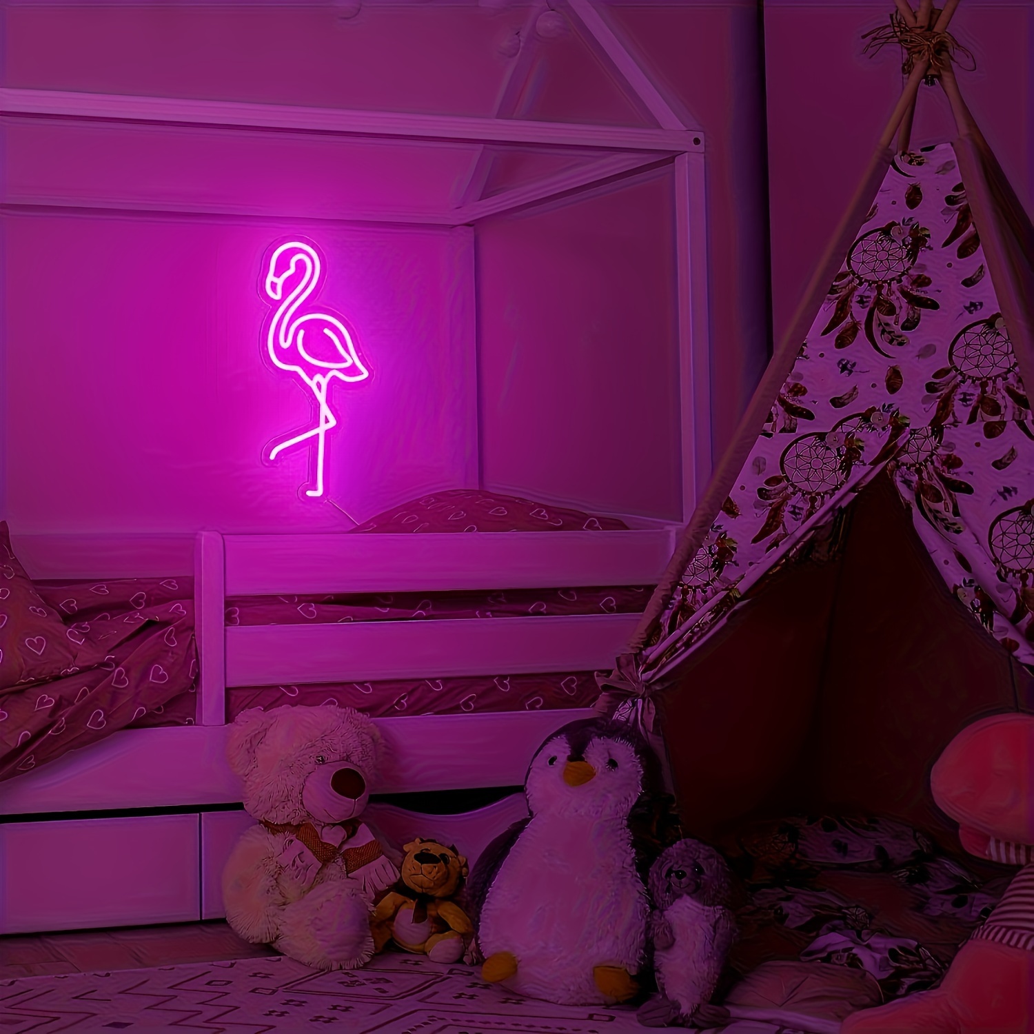 Flamingo Led Neon Usb Light Sign Wall Art Room Bedroom - Temu Canada