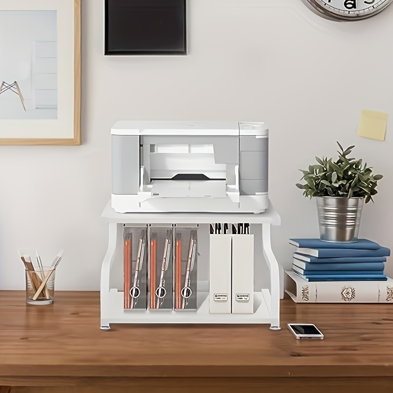 Printer Stand Storage 2 Tier Desktop Shelf Printer Table - Temu