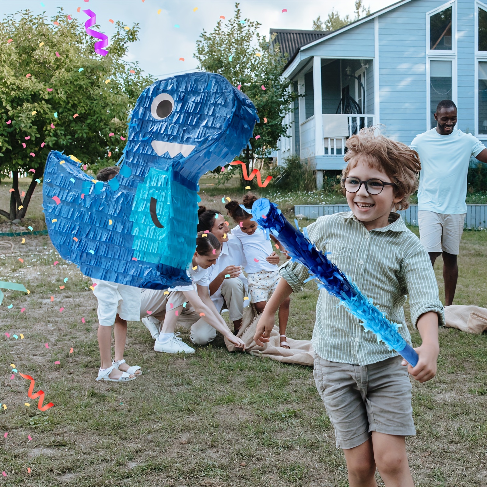 Dinosaur Pinata Birthday Party Eye Mask Short Stick Perfect - Temu