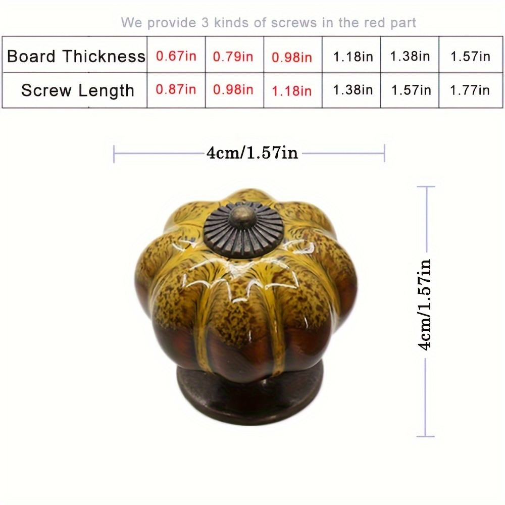 Vintage Ceramic Pumpkin Style Cabinet Handles Pulls Kitchen - Temu ...