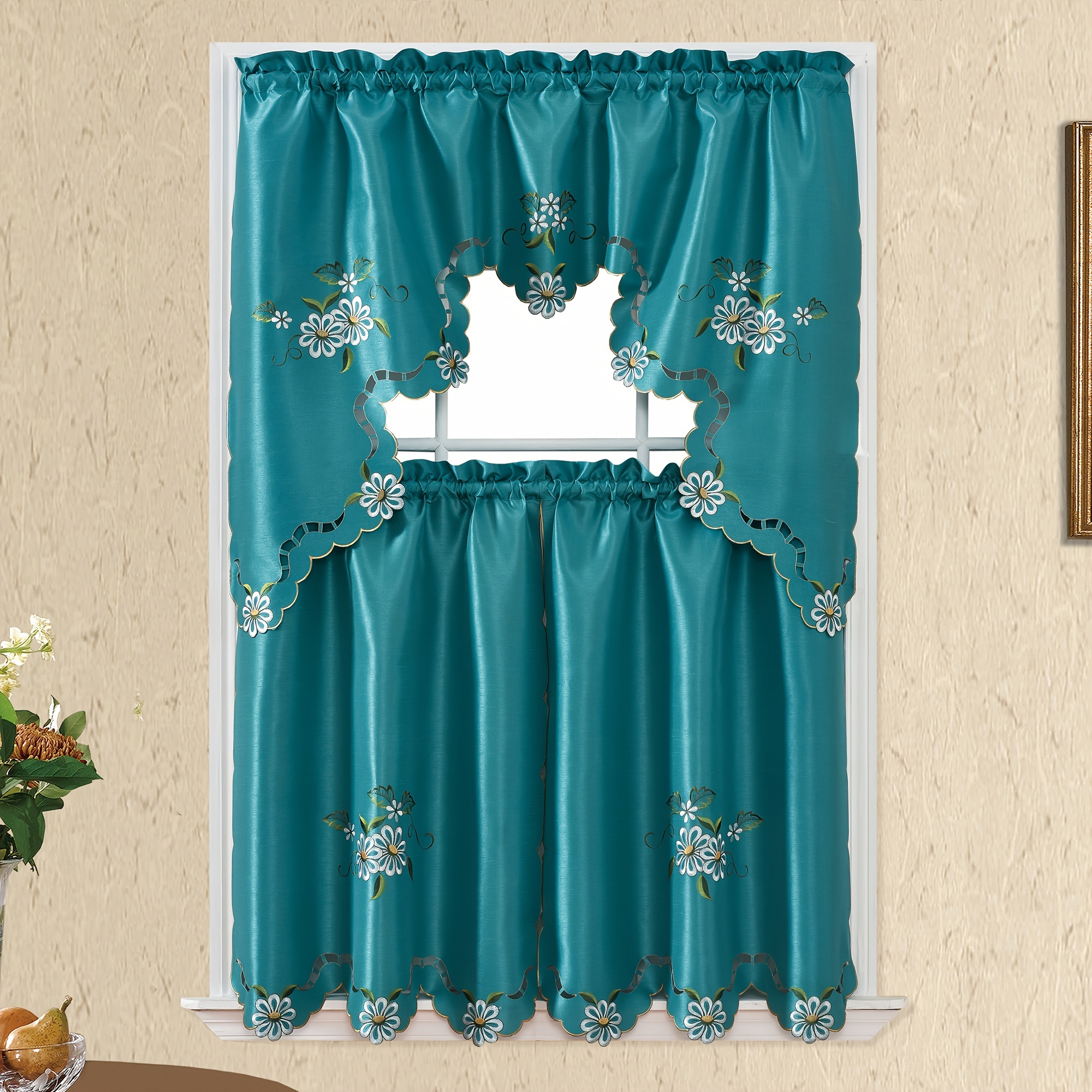 kitchen curtains sets sold on Temu United States