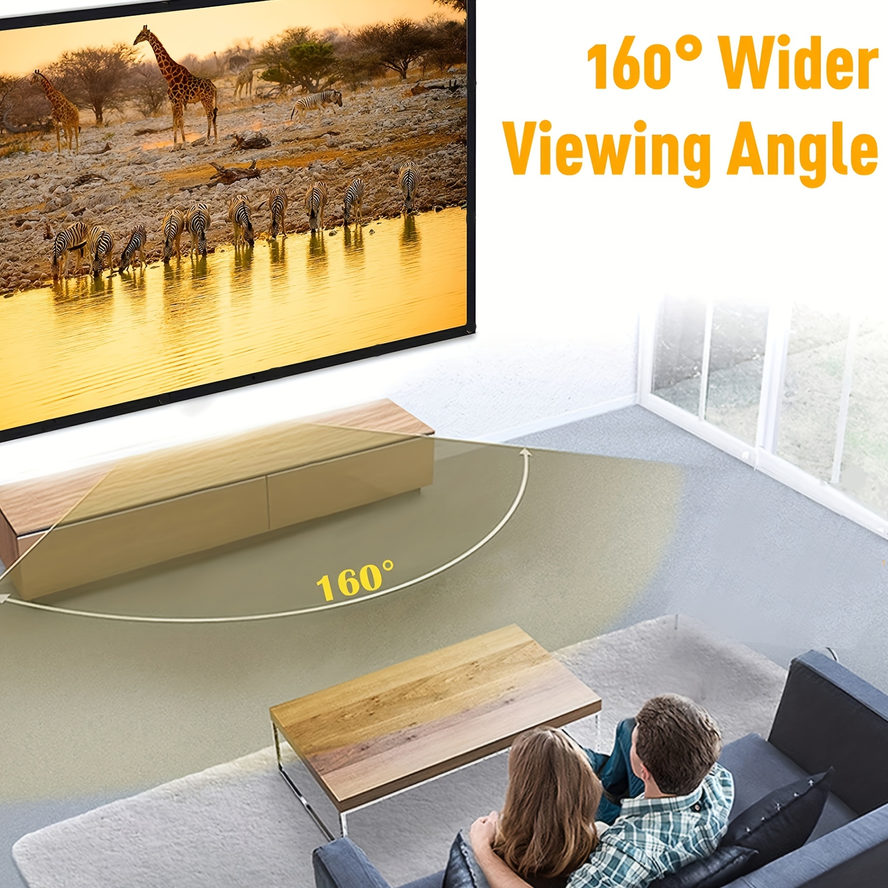 4k Ultra Hd 16:9 Portable Projector Screen Foldable - Temu